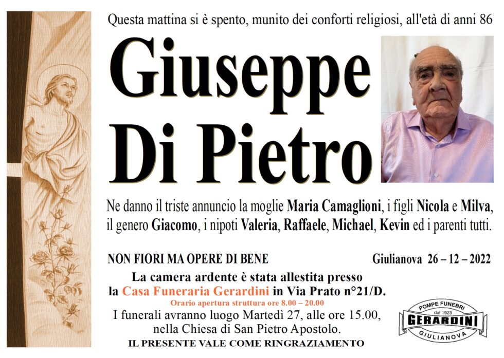 GIUSEPPE DI PIETRO | Pompe Funebri Gerardini